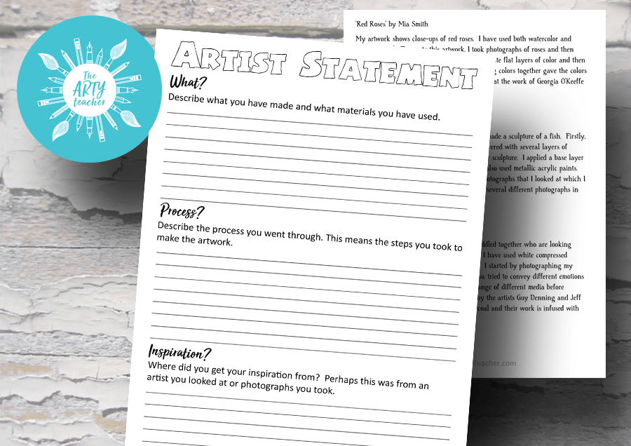 How to Write an Artists Statement Worksheet - The Arty Teacher
