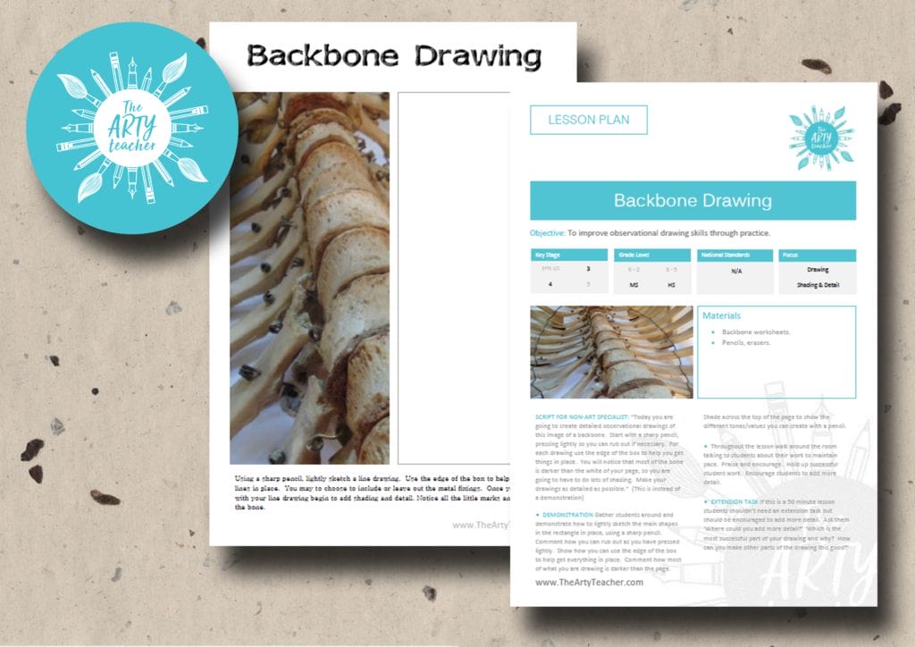Drawing a Backbone Cover / Sub Lesson - The Arty Teacher