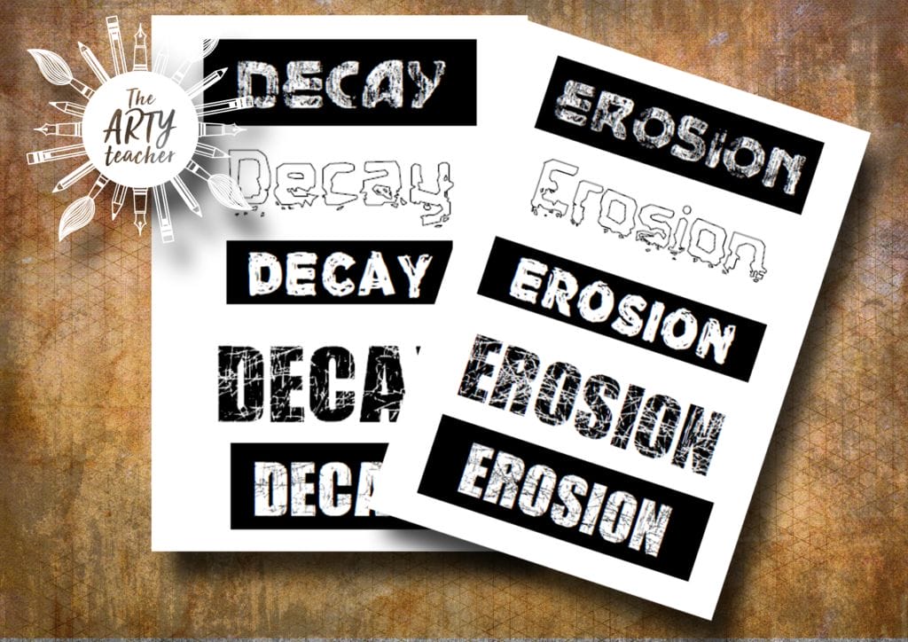 Erosion and Decay Fonts - The Arty Teacher