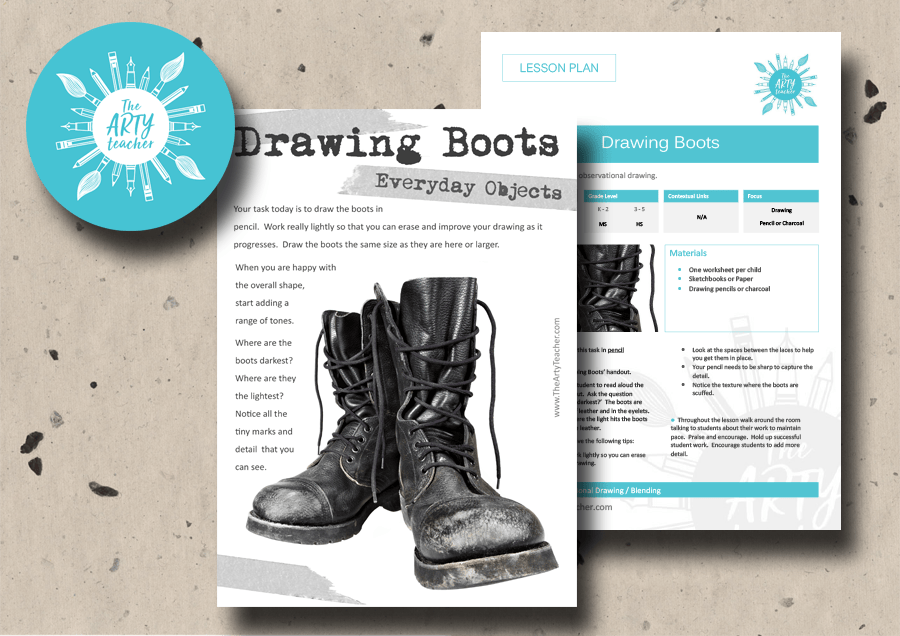 Drawing Black Boots Sub Lesson - The Arty Teacher