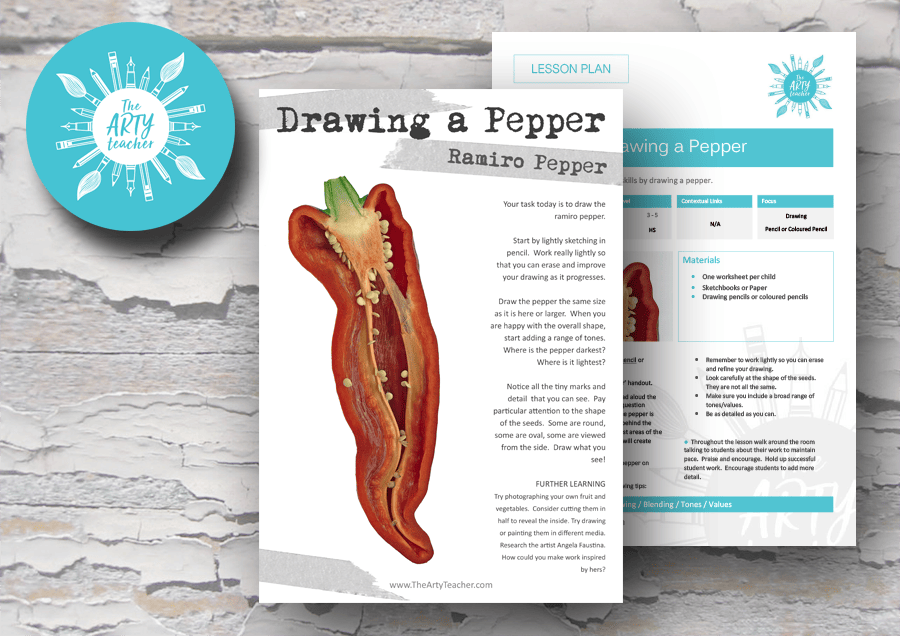 Drawing a Pepper Cover Lesson - The Arty Teacher