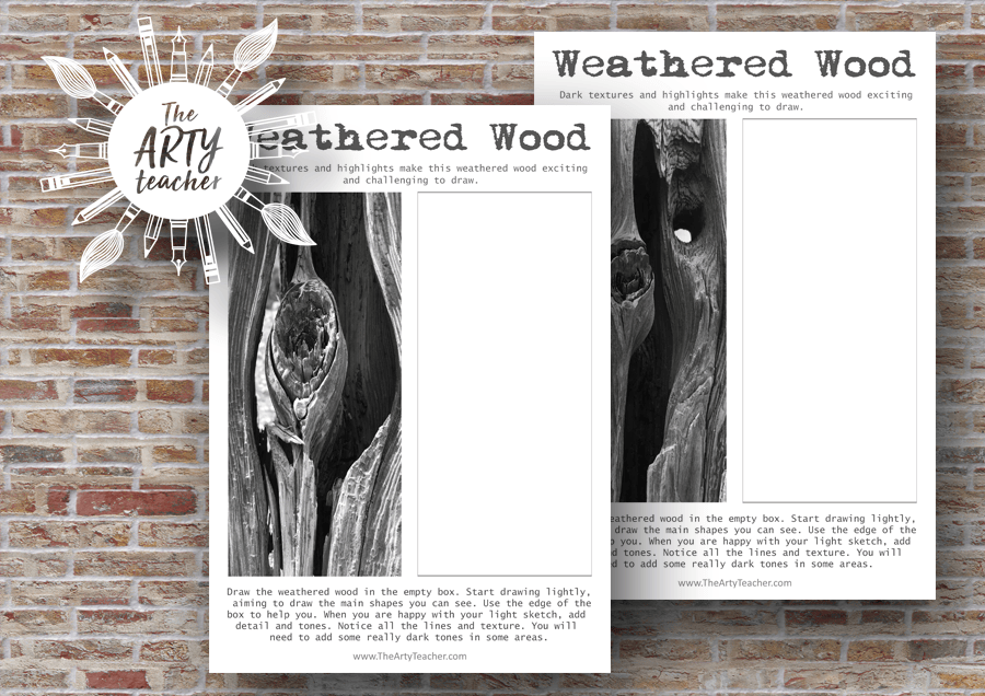 Weathered Wood Observational Drawing - The Arty Teacher