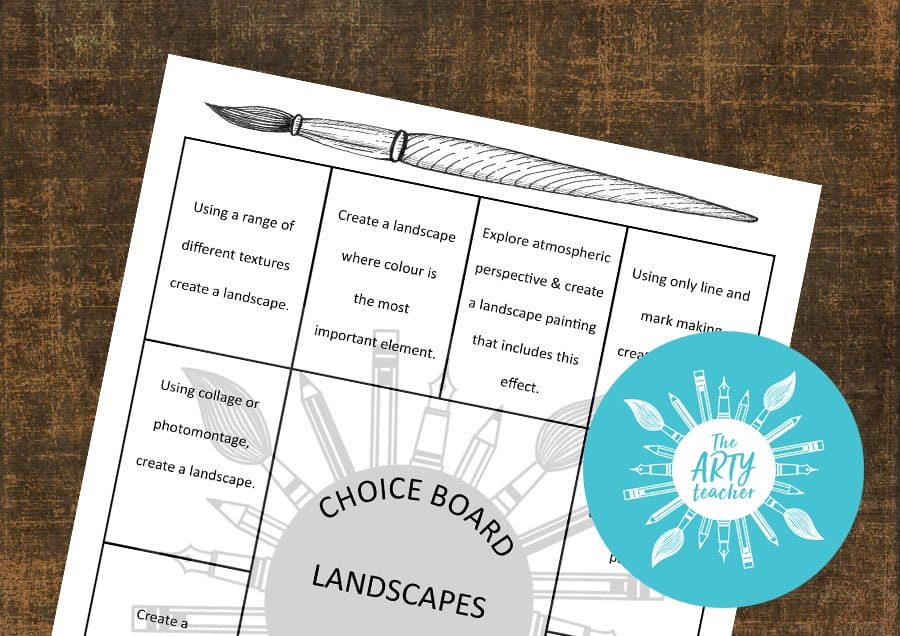 Choice Board Landscapes - The Arty Teacher