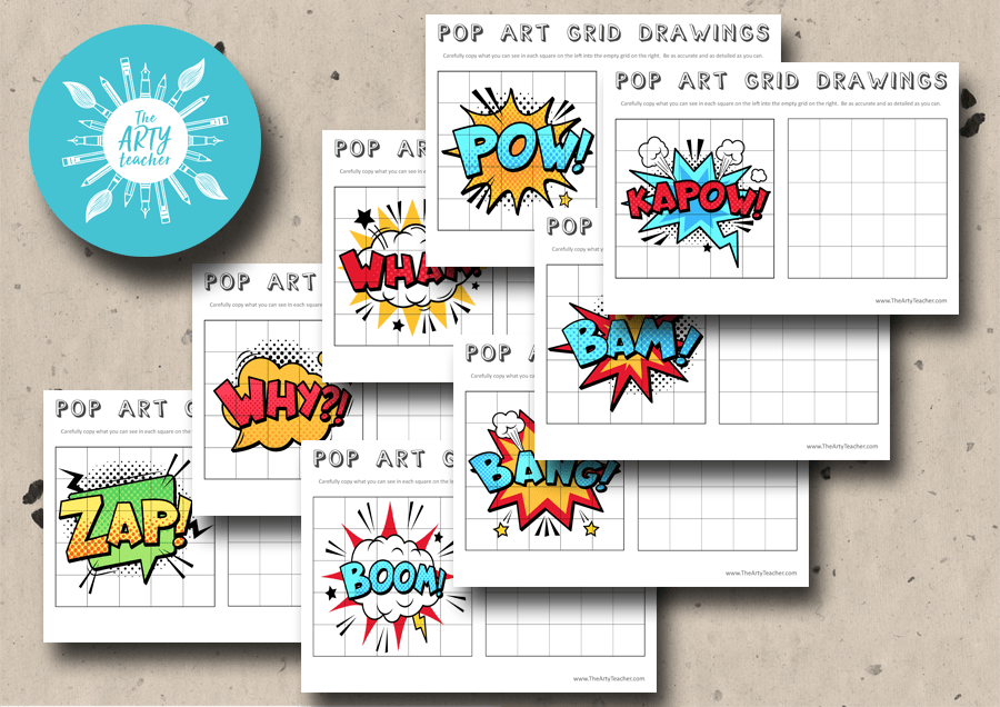 8 Pop Art Grid Drawings - The Arty Teacher