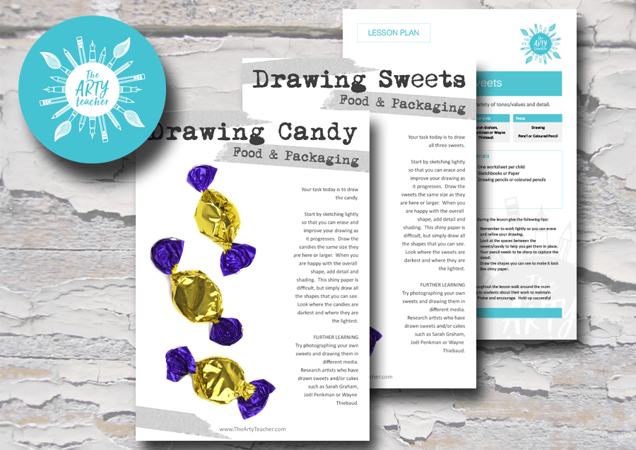 Drawing Sweets/Candy Sub Lesson - The Arty Teacher