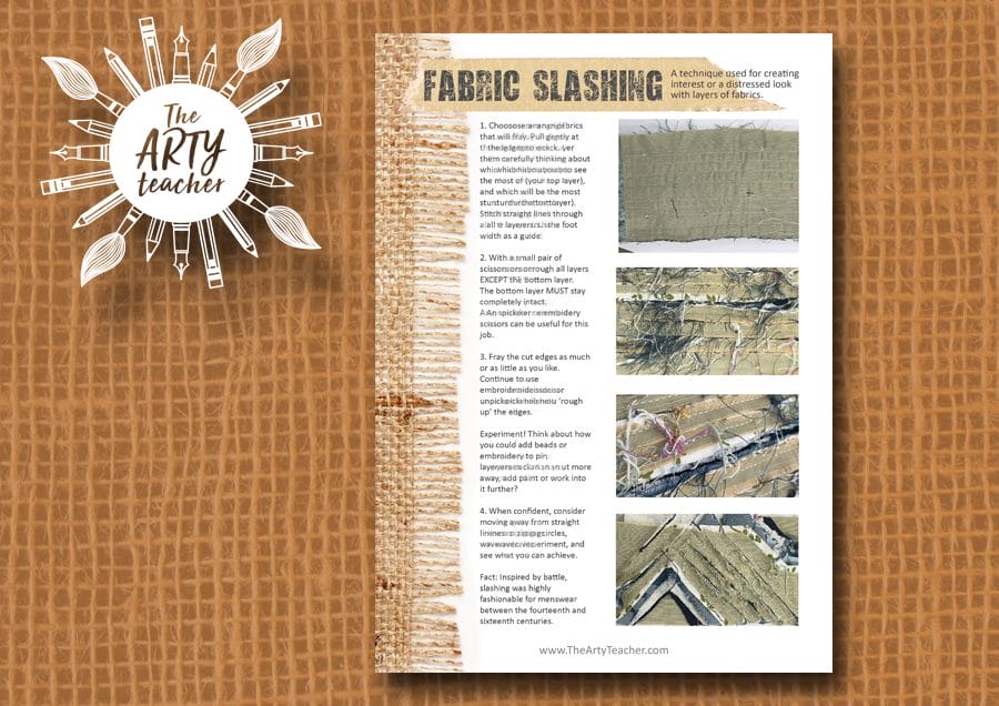 Fabric Slashing Technique - The Arty Teacher